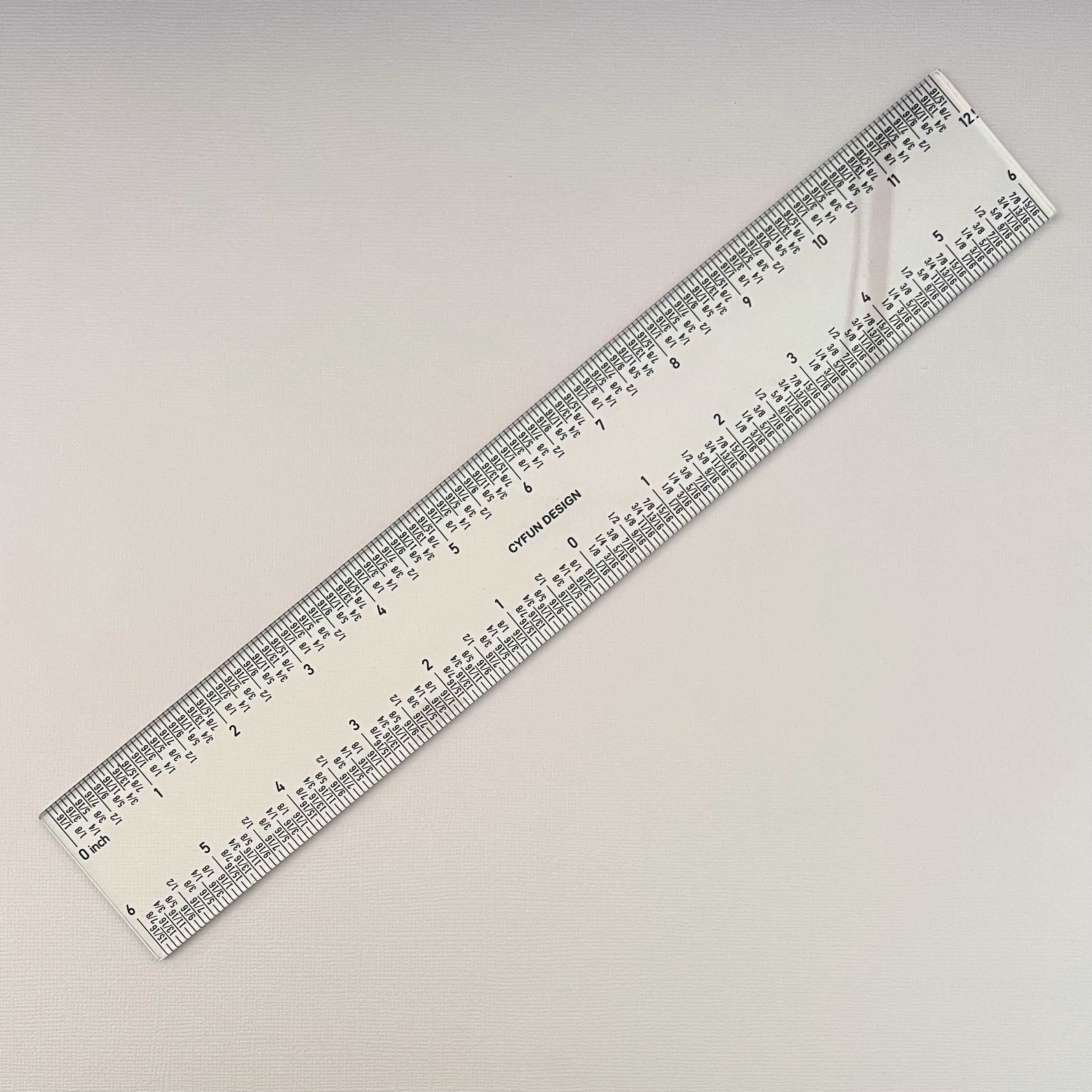 12” acrylic ruler with zero center – Miss Scrap Craft Store